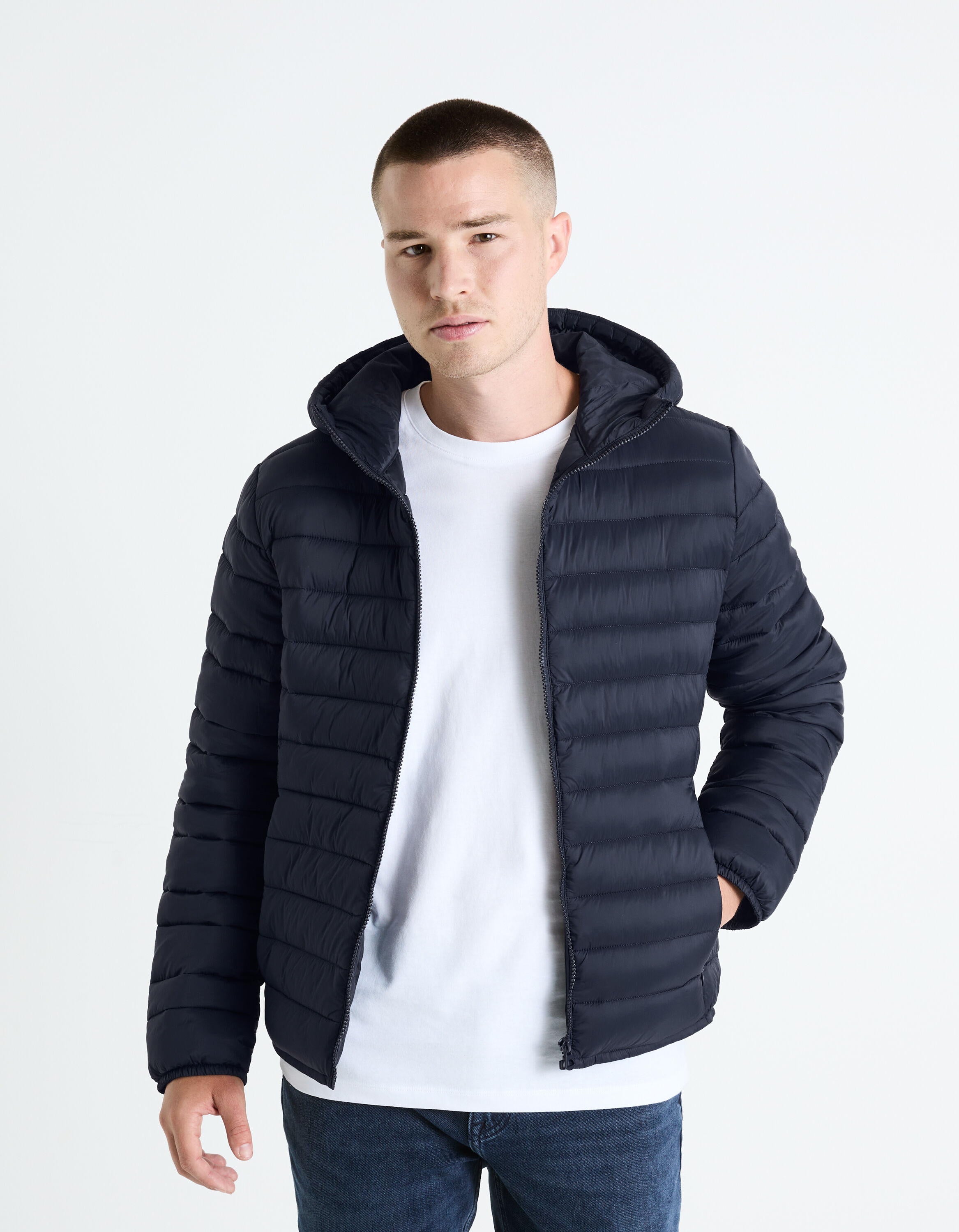 Light Hooded Down Jacket - Navy - BEVAVA – Celio in Kuwait
