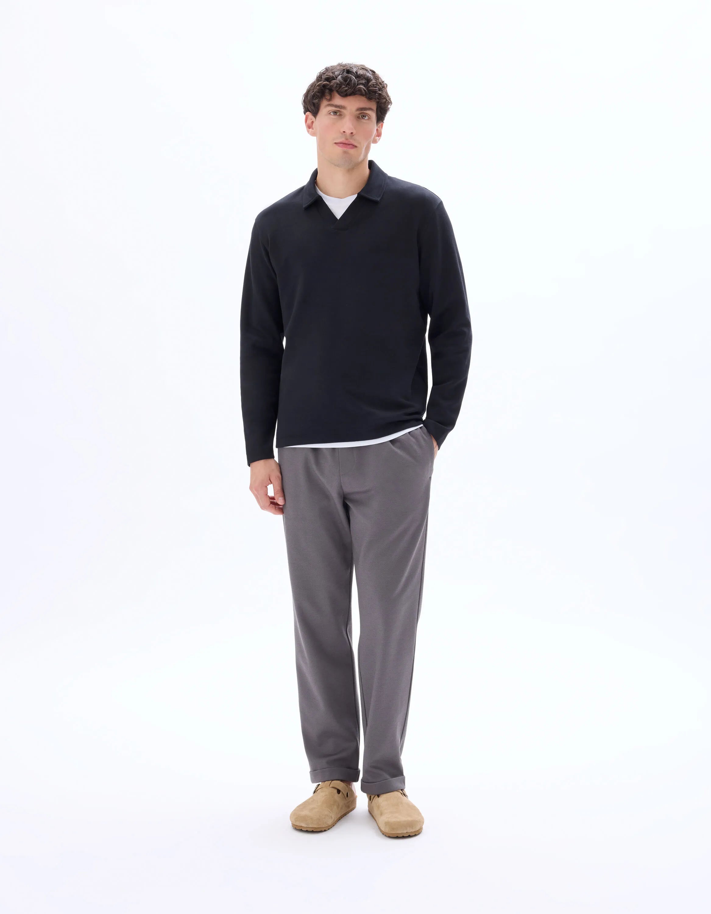 Buy Regular Long-Sleeved Jersey Polo Shirt – Celio in Kuwait