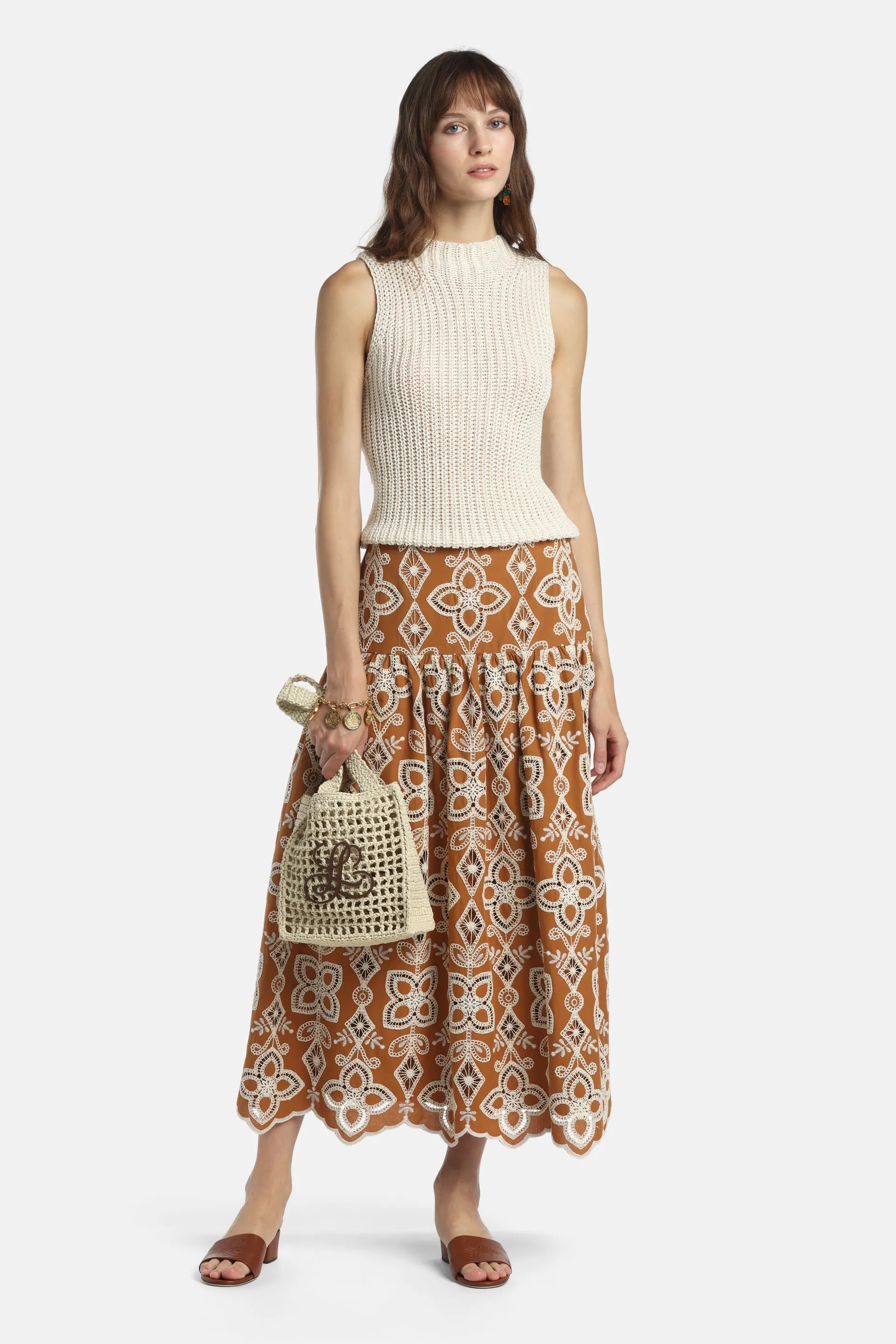 Buy Tabulato - Embroidered Maxi Skirt – BEVAVA