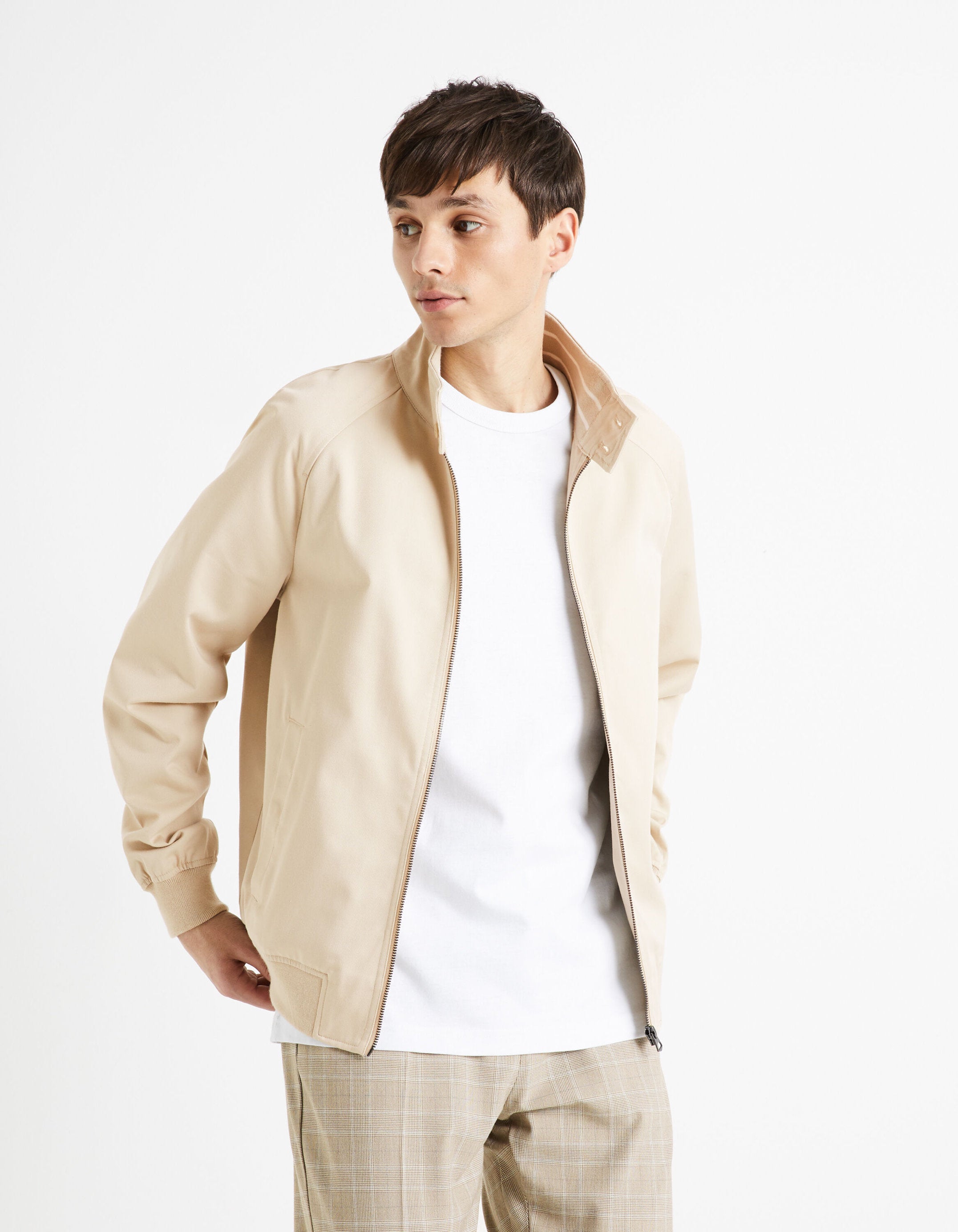 Buy Stand-Up Collar Jacket - Ecru – Celio in Kuwait
